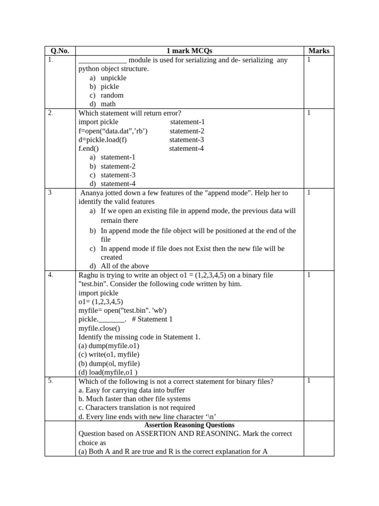 Binary File Handling Question Bank | PDF | Computer File | Function (Mathematics)