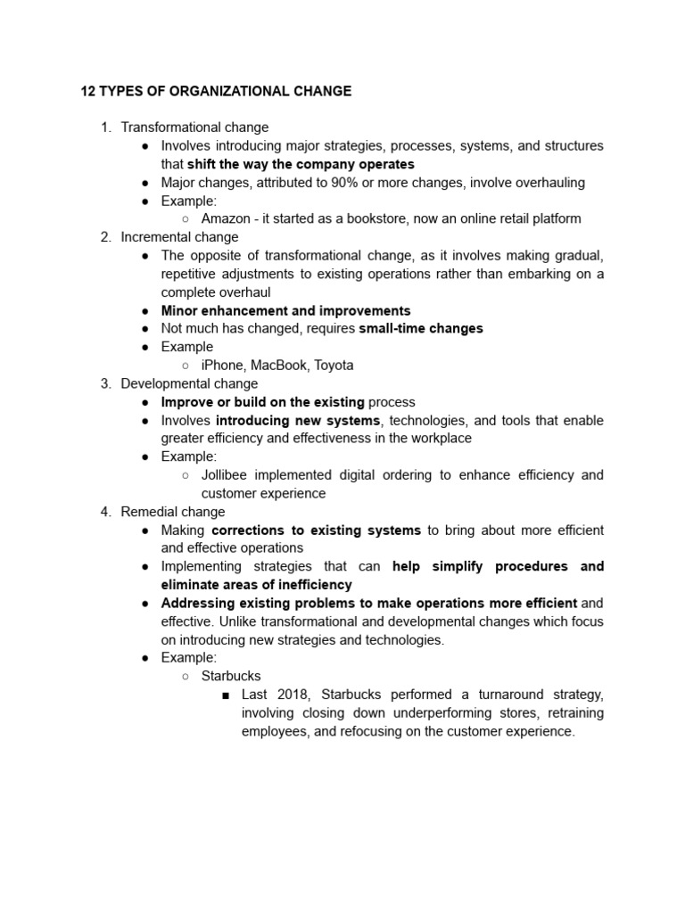 Organizational Change Types | PDF | Layoff | Business