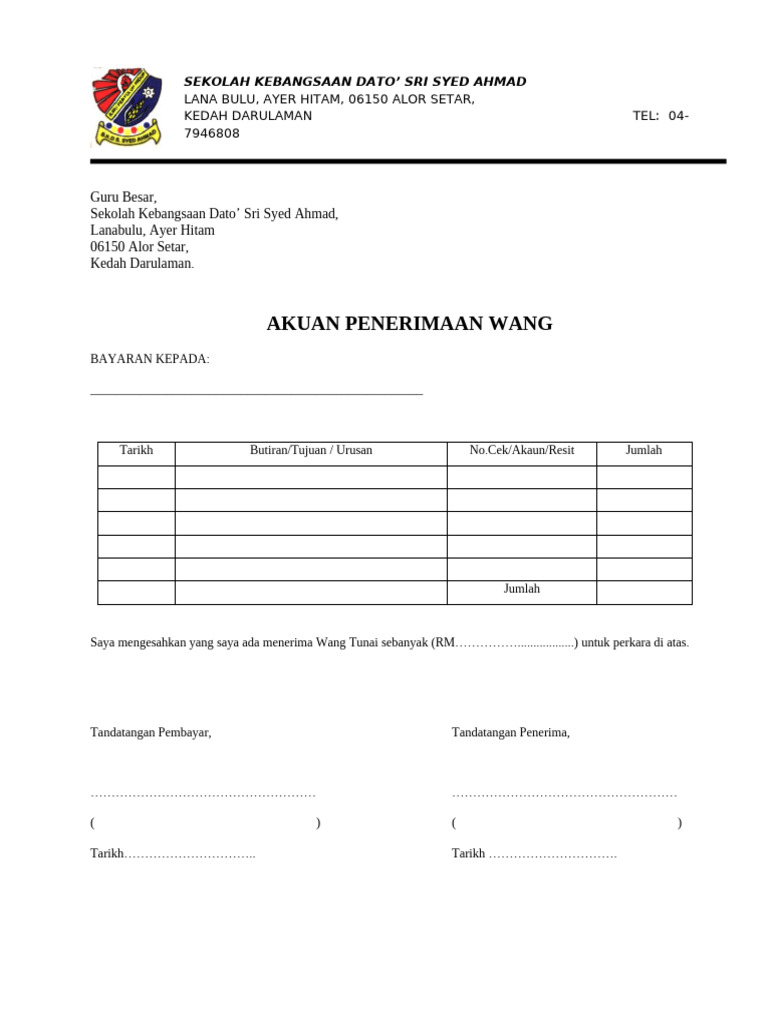ac penerimaan wang | PDF