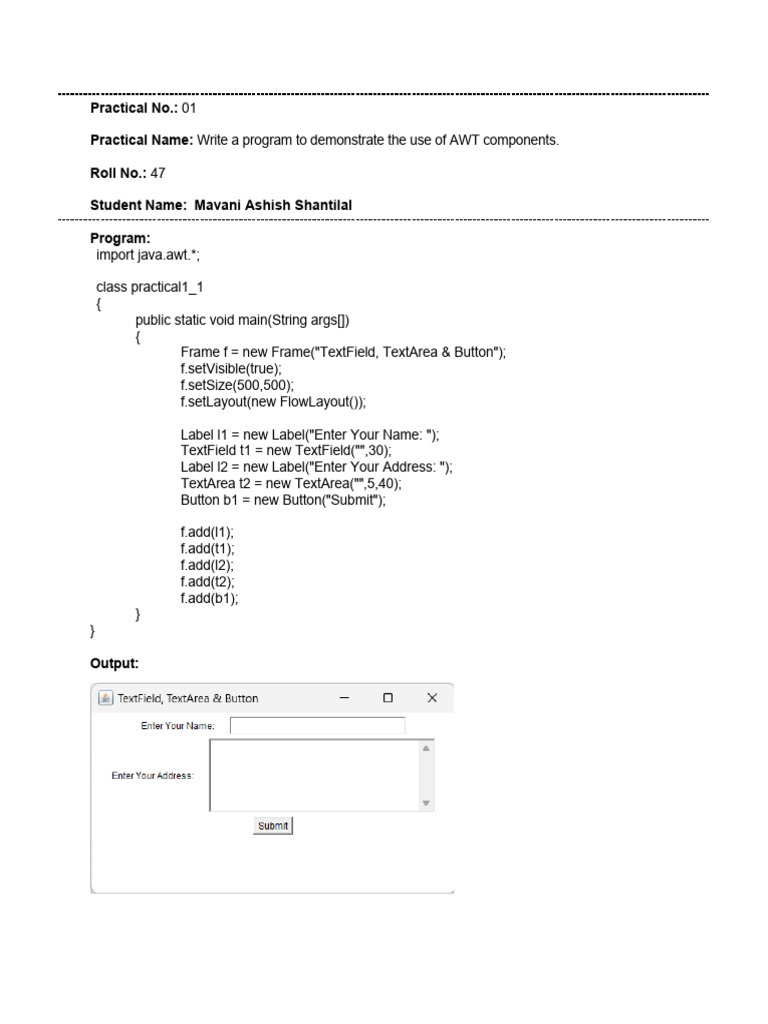 PracticalNo1 1 | PDF