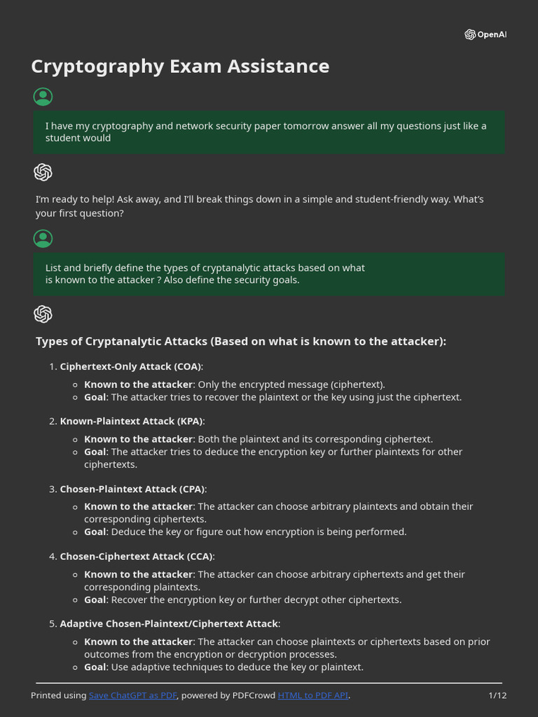 Cryptography Exam Assistance | PDF | Public Key Cryptography | Key ...