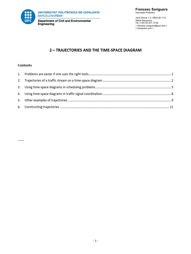 Time-Space Diagrams in Traffic Analysis | PDF | Intersection (Road ...