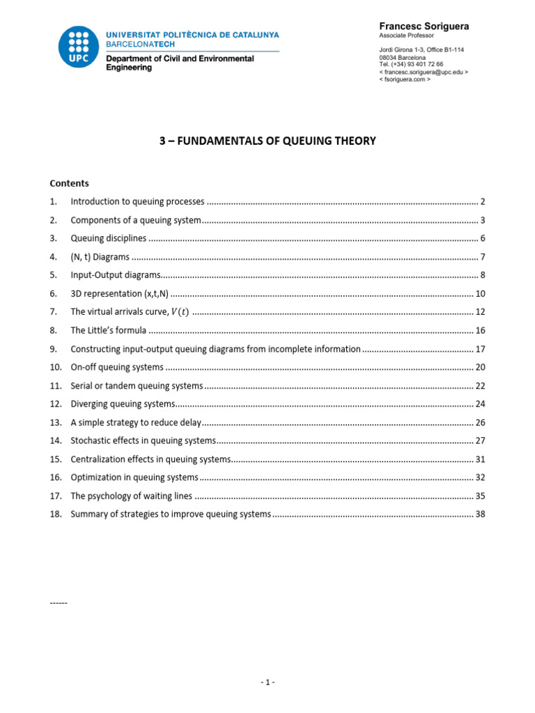 3-Fundamentals_queuing_theory | PDF | Theory