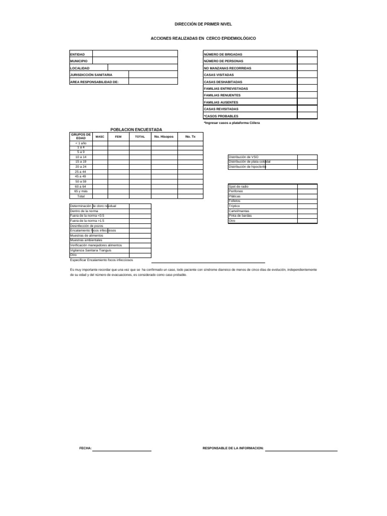 FORMATO DE CERCO EPIDEMIOLÓGICO | PDF | Desastres de salud | Enfermedades y trastornos