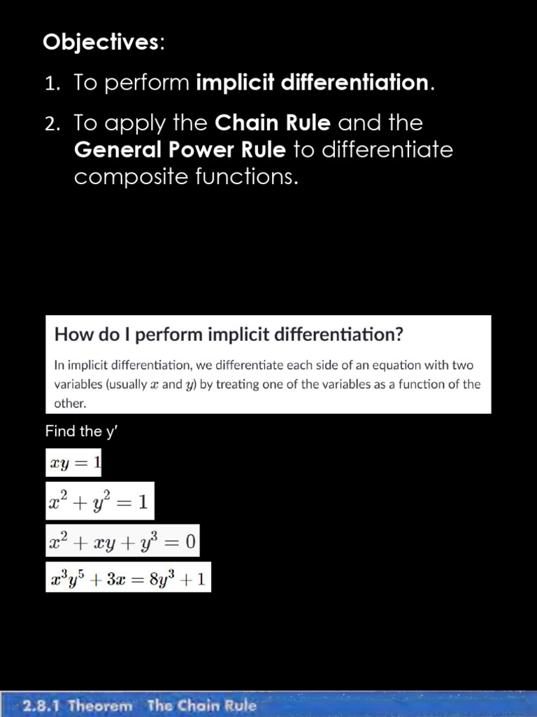 T2M Implicit Differentitation and The Chain Rule | PDF