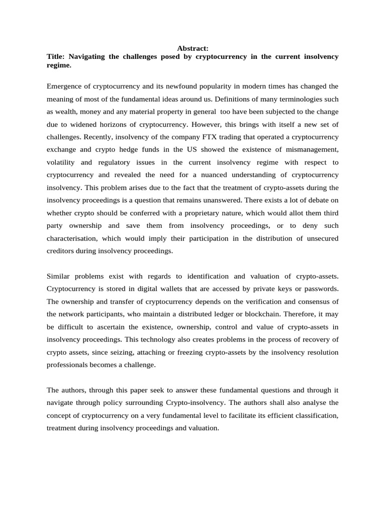 CNLU Paper Submission | PDF | Bankruptcy | Cryptocurrency