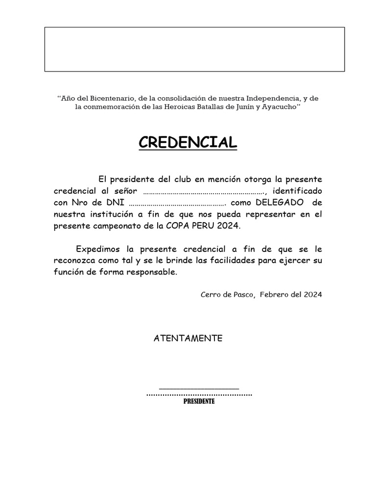 Modelo de Credencial | PDF