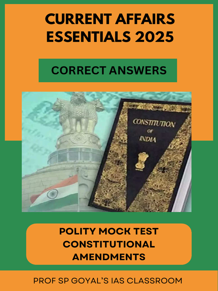 Polity Mock Test - Constitutional Amendments - Correct Answers | PDF ...