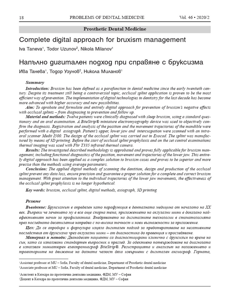 3 - Complete - Digital - Approach To Bruxism | PDF | 3 D Printing