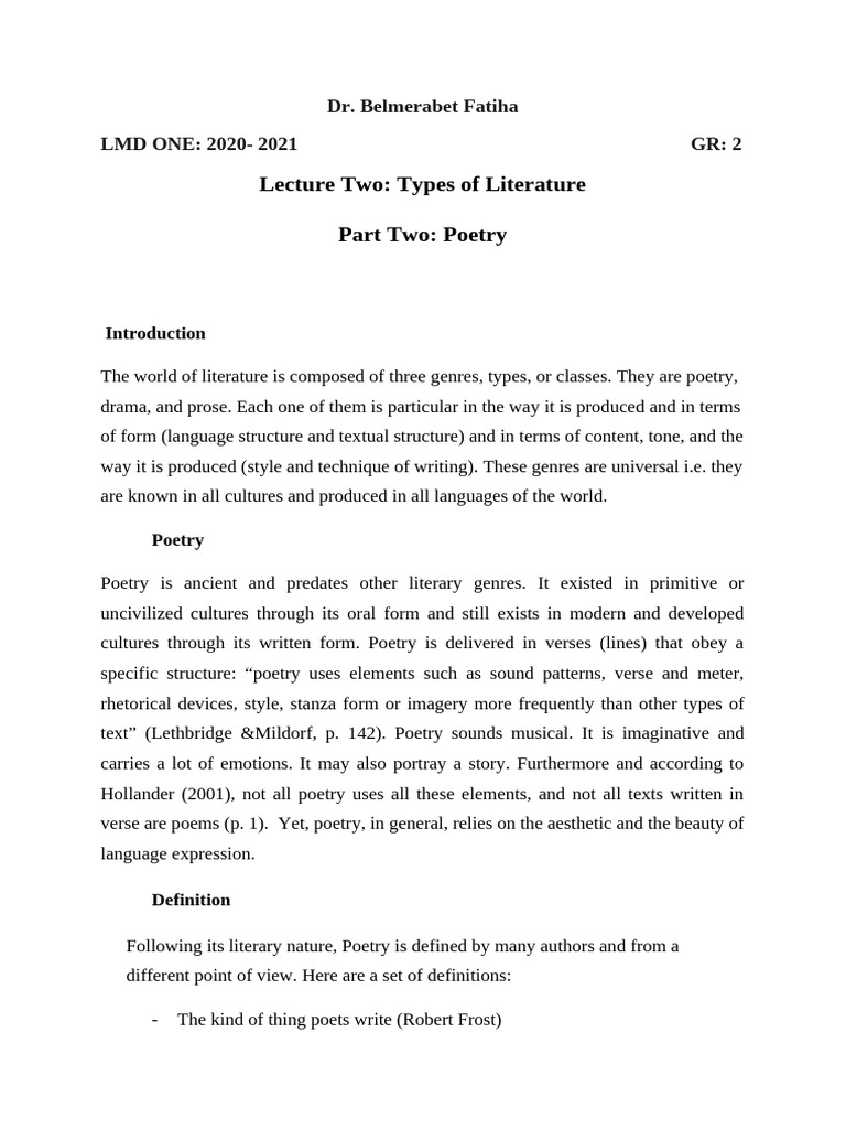 Lecture Two Pdf Poetry Sonnets