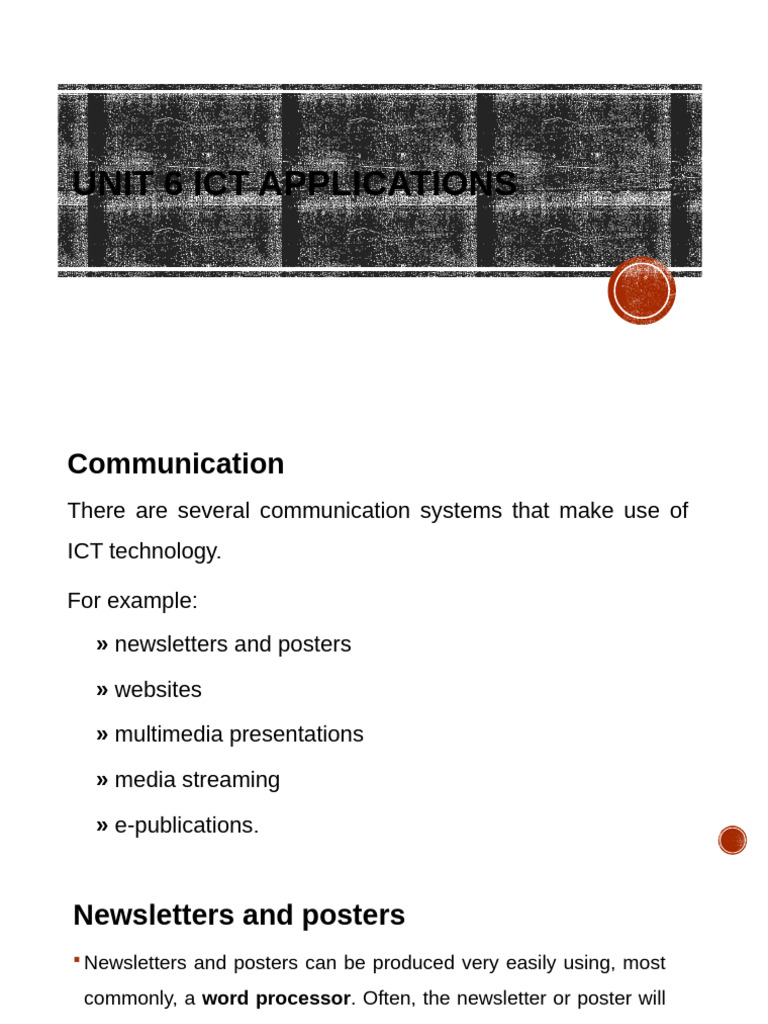 UNIT 6 ICT Applications | PDF | Telephone | Geographic Information System