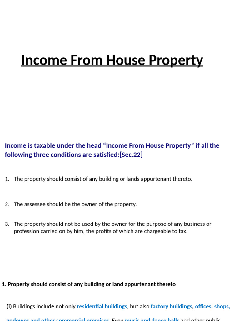 Income From House Property | PDF | Income | Tax Deduction