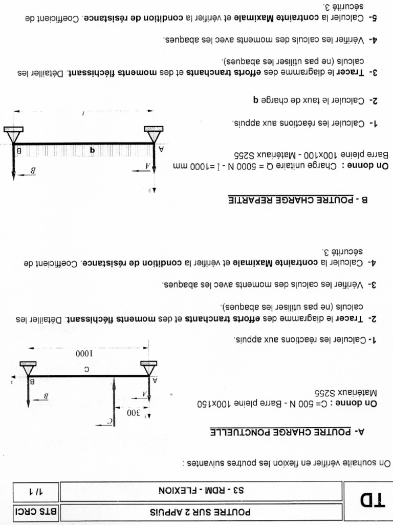 TD - Flexion Simple | PDF