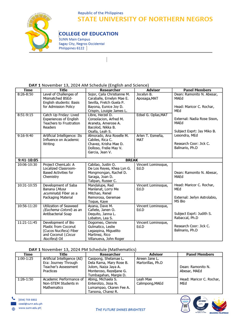 Program-and-Guidelines-for-Final-Thesis-Defense | PDF | Thesis