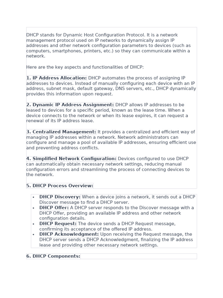 DHcp | PDF | Ip Address | Computer Network