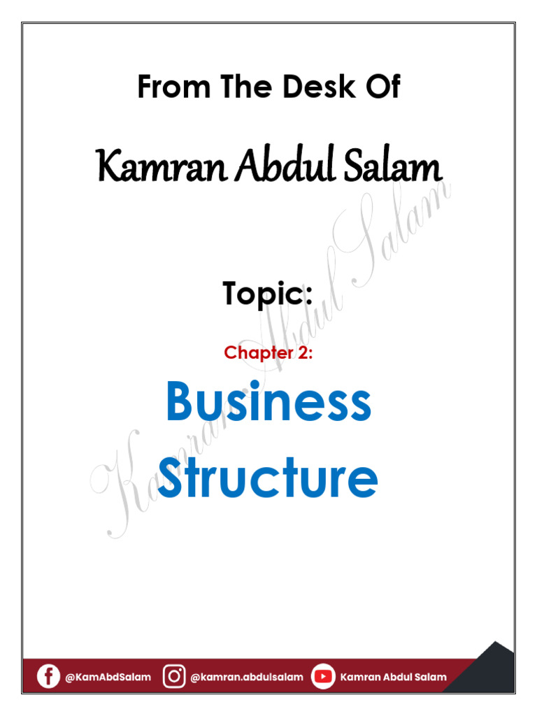 Ch 2 - Business Structure | PDF | Franchising | Partnership