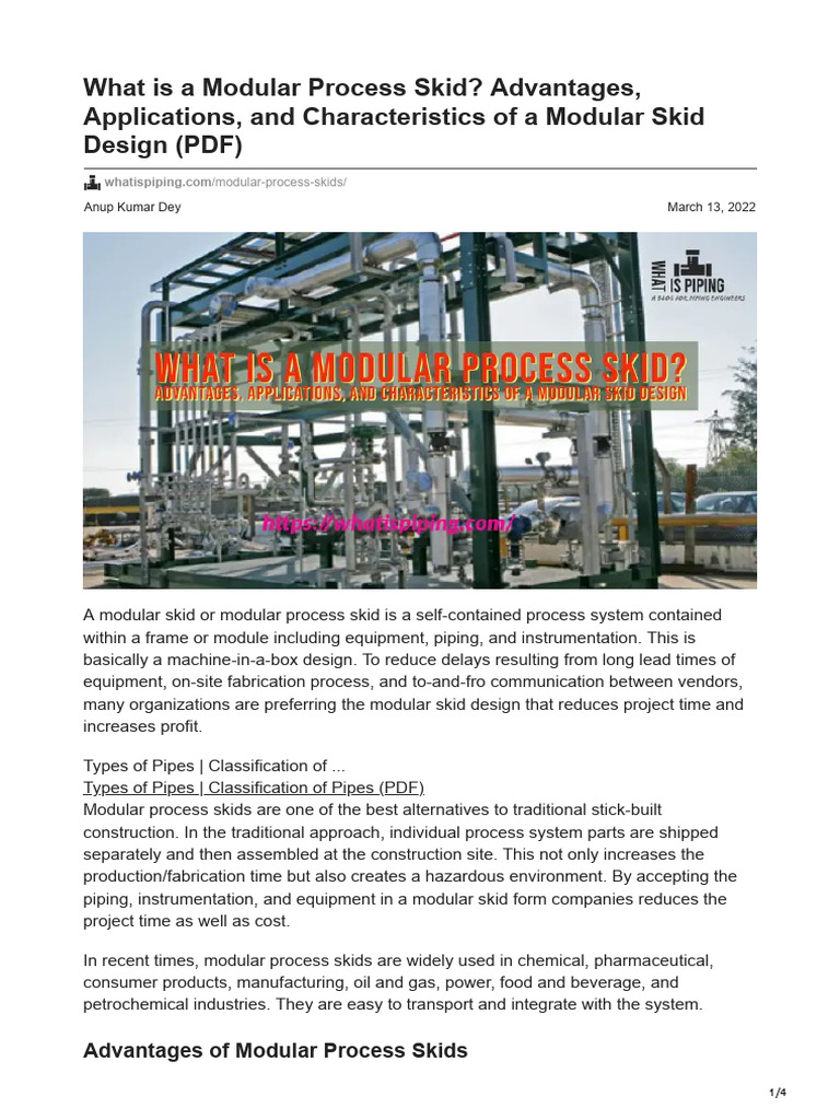 Modular Process Skids: Benefits & Uses | PDF | Oil Refinery | Pump