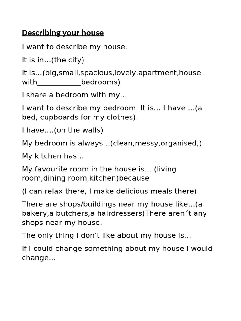 Describing Your House | PDF