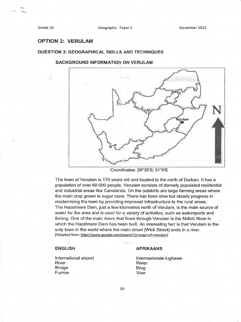 Grade 10 Mapwork Test 2024 | PDF