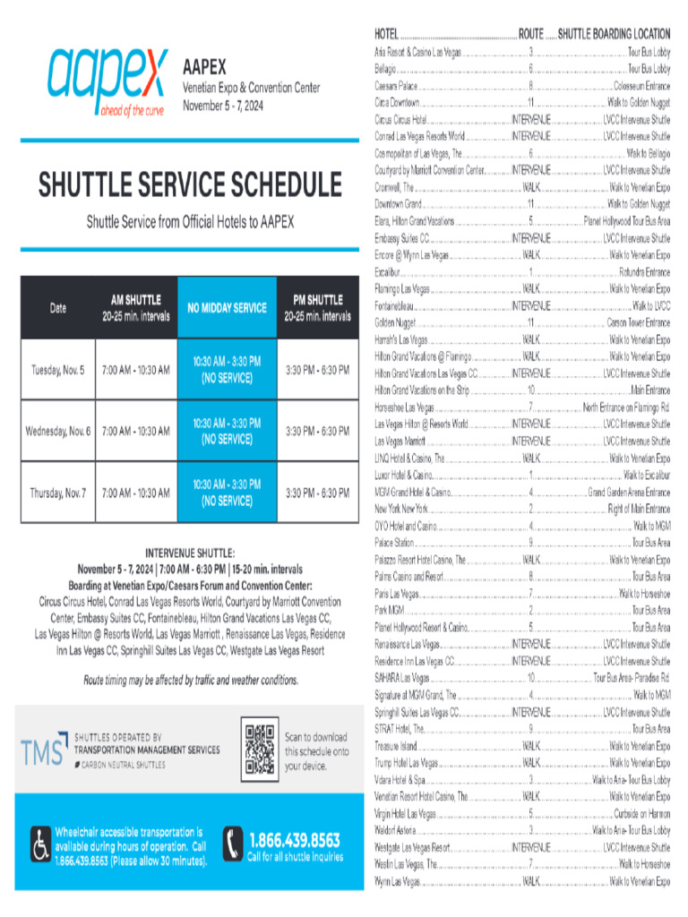 AAPEX Shuttle Flyer | PDF