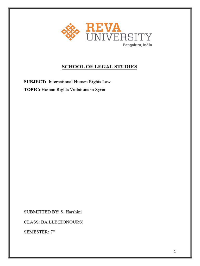 IHRL ASSIGNMENT EDITED | PDF | International Criminal Court | Bashar Al ...