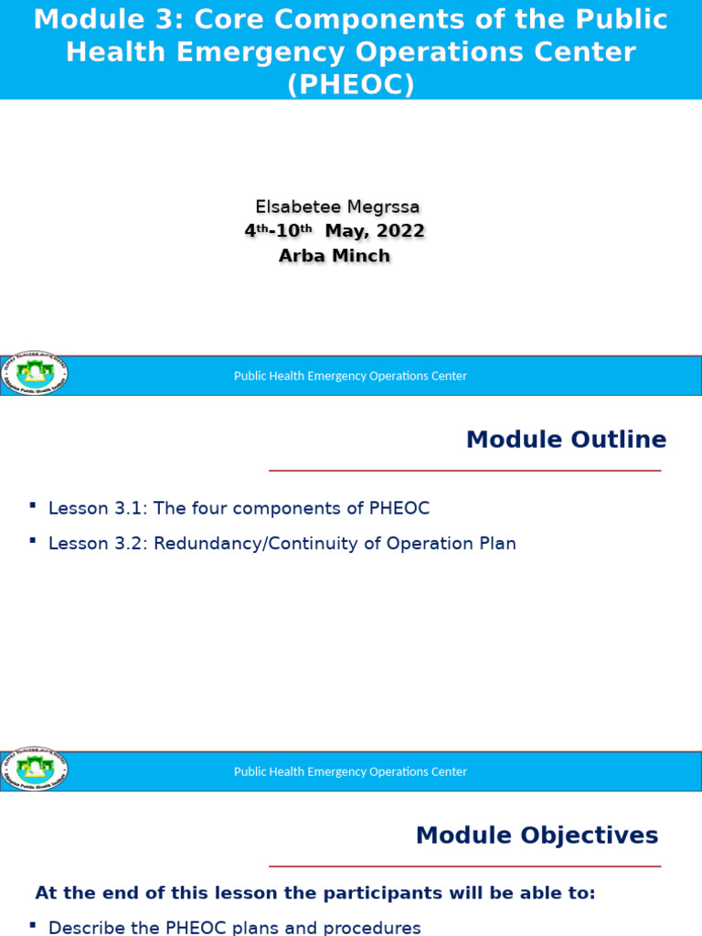 Module 3-Core Components of PHEOC | PDF | Computer Security | Security