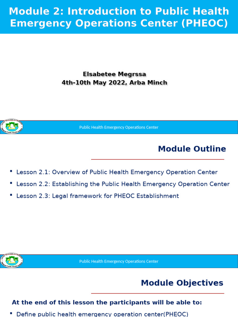 Module 2- Introduction of PHEOC | PDF | Emergency Management | Public ...