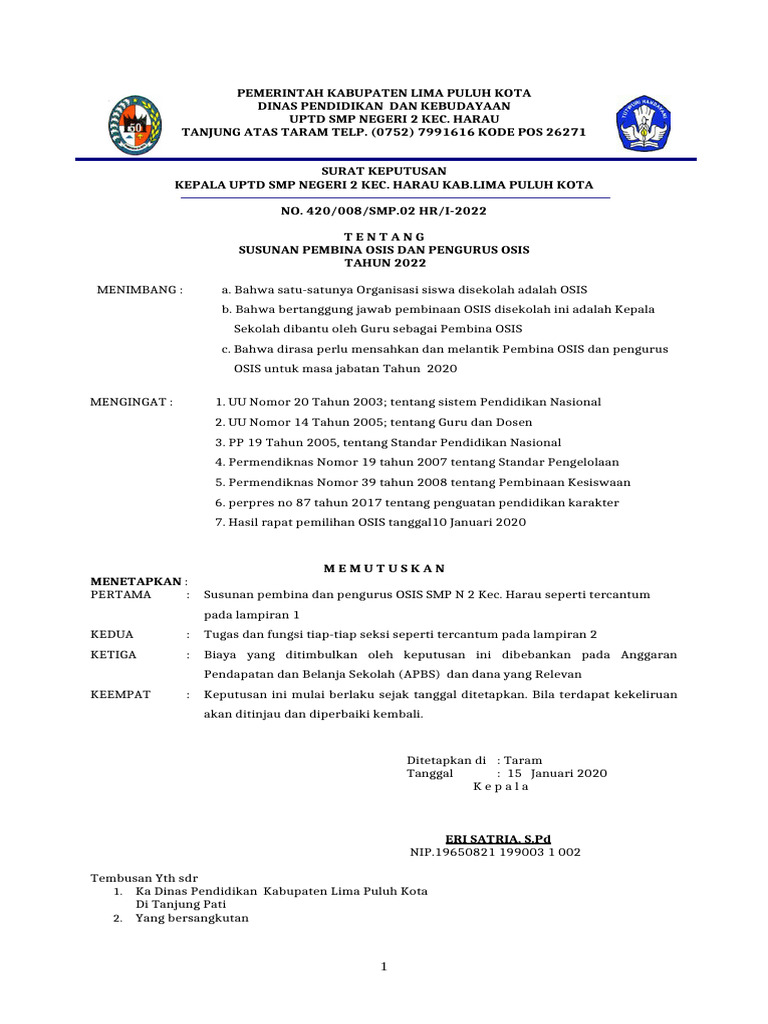 SK Osis Th. 2022 | PDF