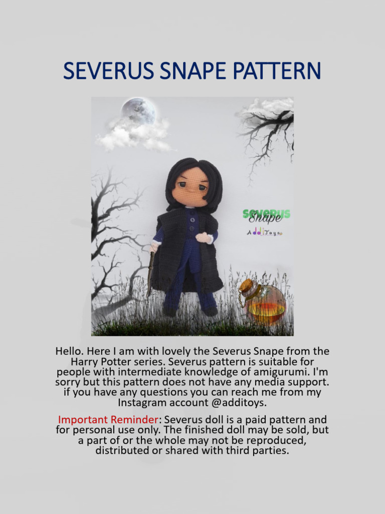 AddiToys SEVERUS SNAPE | PDF | Crochet | Sewing
