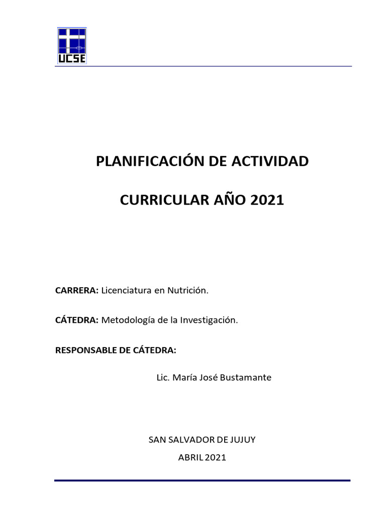 Planificación - Met Inv 2021 | PDF | Teoría | Muestreo (Estadísticas)
