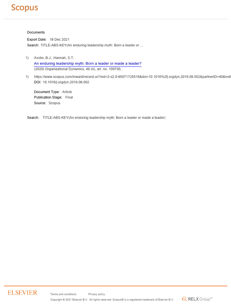 An Enduring Leadership Myth Born A Leader or Made A Leader | PDF ...