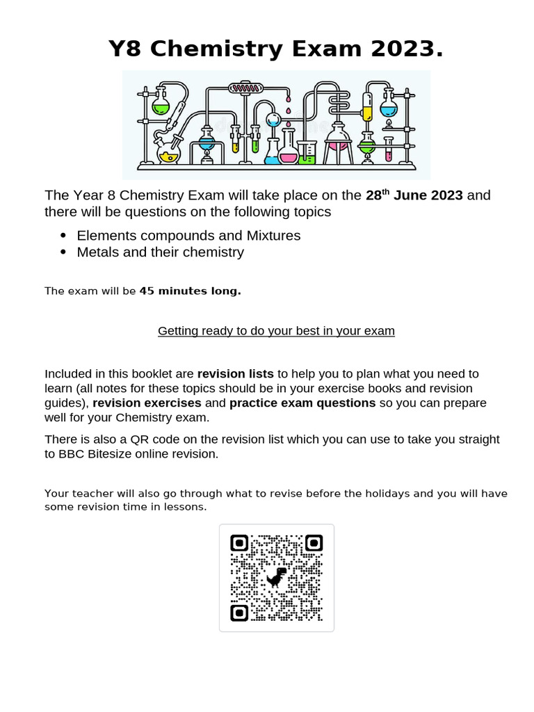 Year-8-revision-list-and-Qu | PDF | Chemical Reactions | Chemical ...