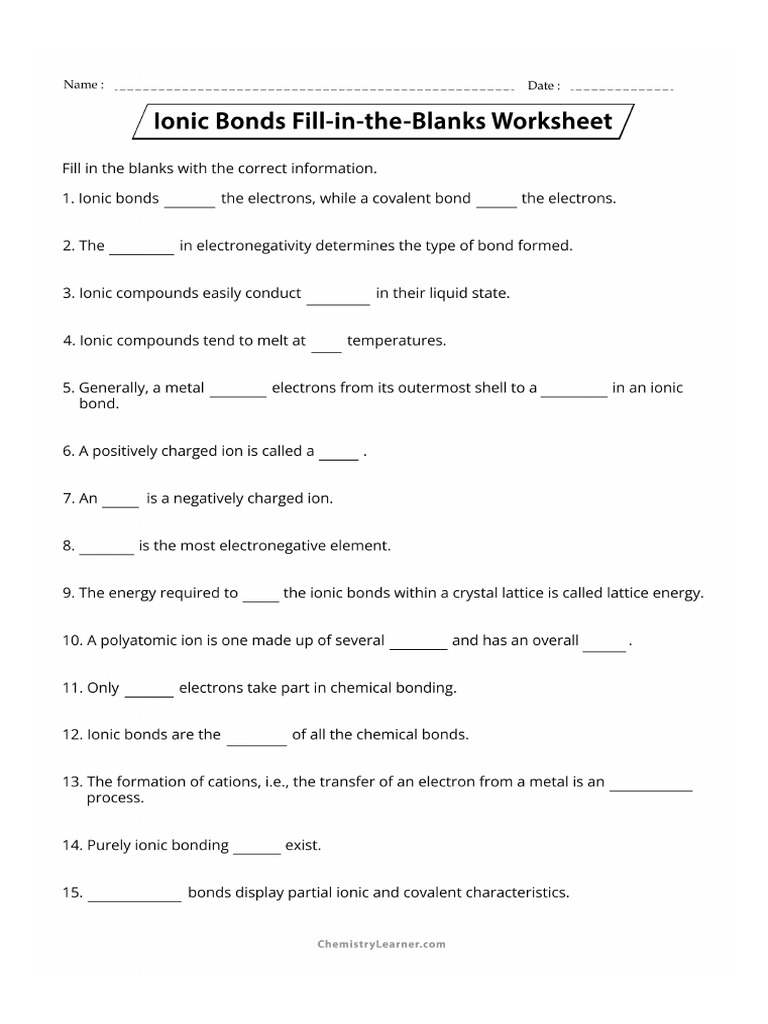 Ionic-Bonding-with-Transition-Metals-Worksheet | PDF