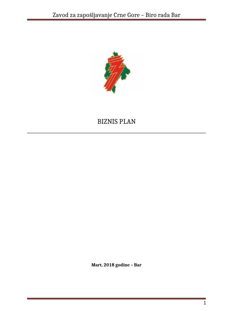 Biznis Plan Forma Blanko ZZZCG (2) | PDF