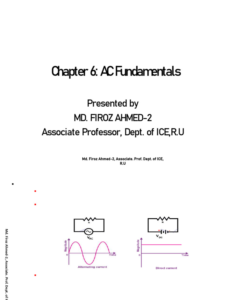 Chapter - 6 AC Fundamentals 2024 | PDF | Electromagnetic Induction | Alternating Current
