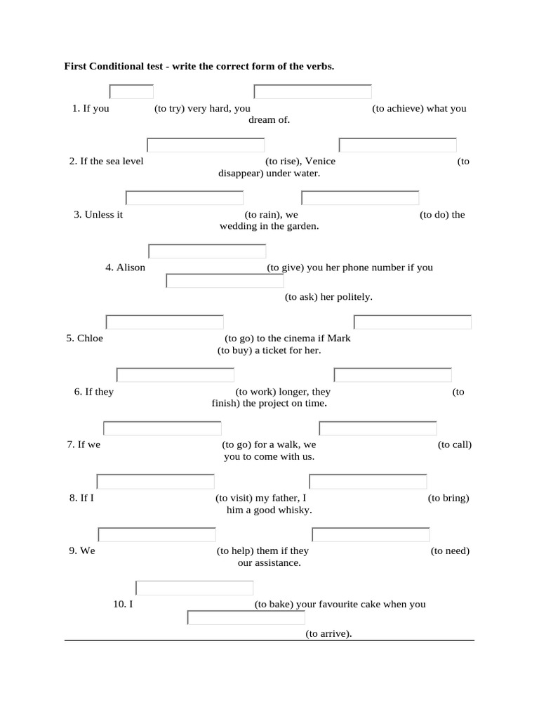 First Conditional Test I Str. Bierna | PDF | Syntax | Grammar