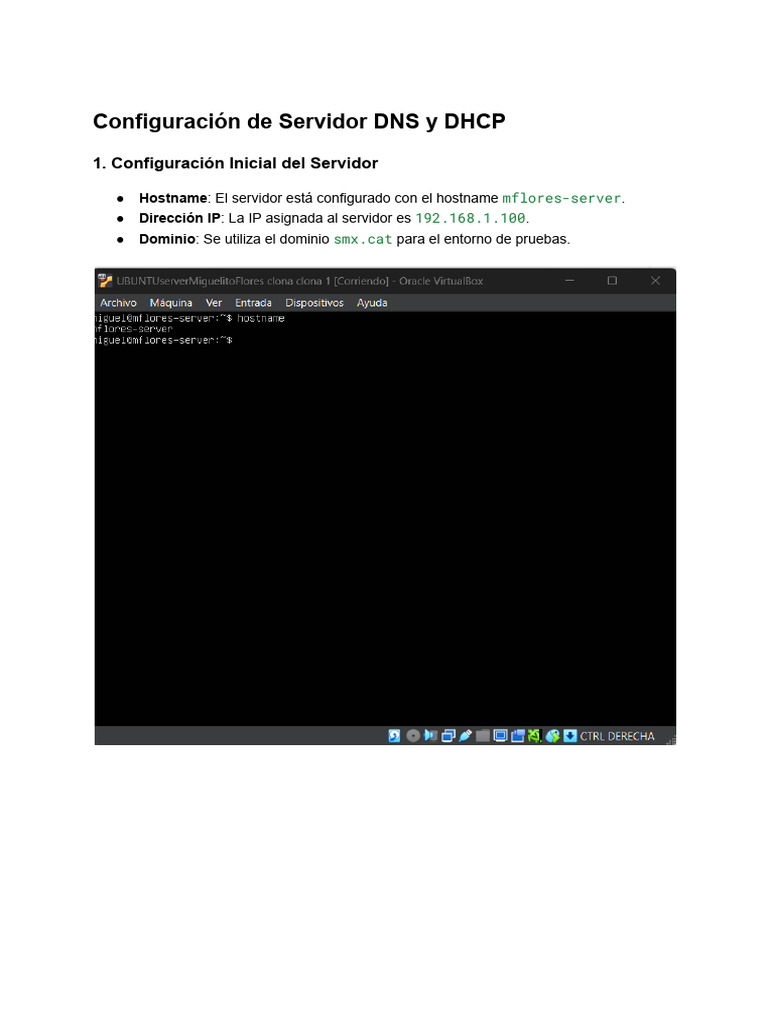 Configuración de Servidor DNS y DHCP | PDF | Dirección IP | sistema de nombres de dominio