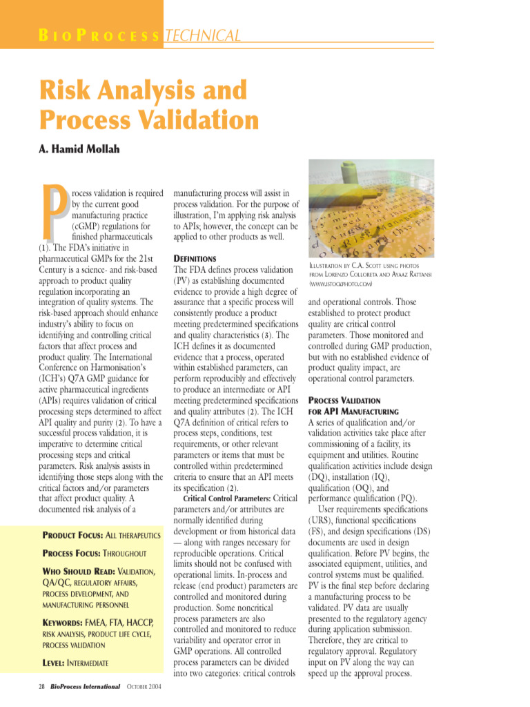 (2004) Risk Analysis and Process Validation | PDF | Verification And Validation | Hazard ...