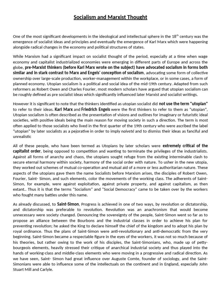 Socialism and Marxist Thought | PDF | Karl Marx | Socialism