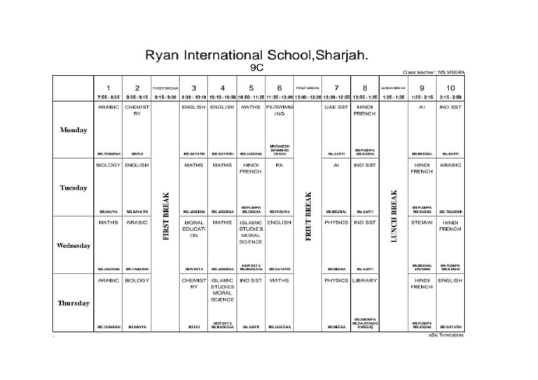 New Time Table | PDF