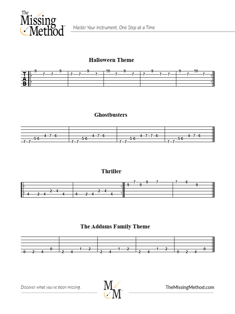 Halloween Theme Guitar Tabs Collection | PDF