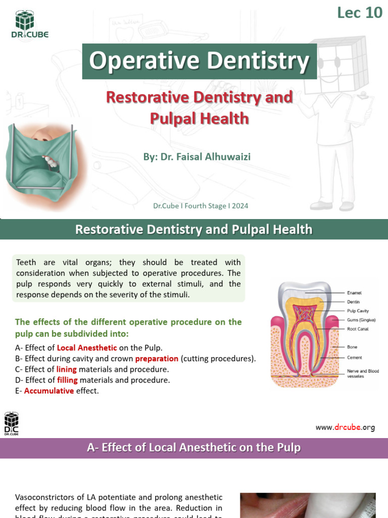 Operative4 Lec.8 Restorative Dentistry and Pulpal Health. | PDF | Dentin | Medical Specialties