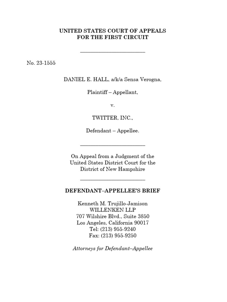 Twitter Reply Brief | PDF | Complaint | Judgment (Law)