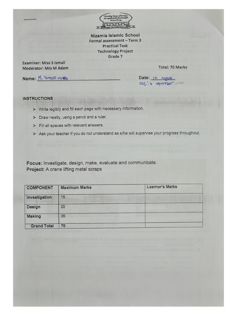 Technology Grade 7 - Electromagnetic Crane Project. | PDF | Technology ...