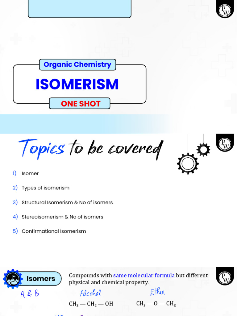 Isomerism Class Notes (One Shot) | PDF | Isomer | Alkene