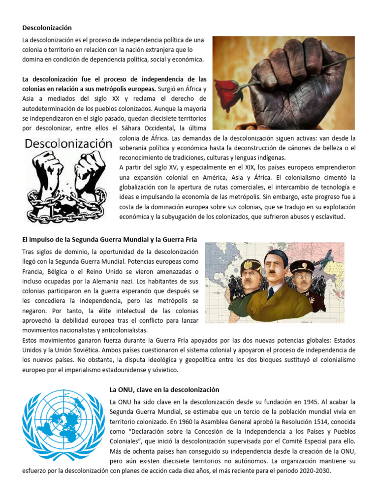 Descolonizacion | PDF | Descolonización | Colonialismo