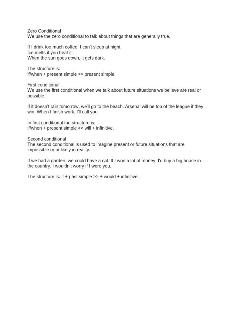 English Conditionals Guide | PDF