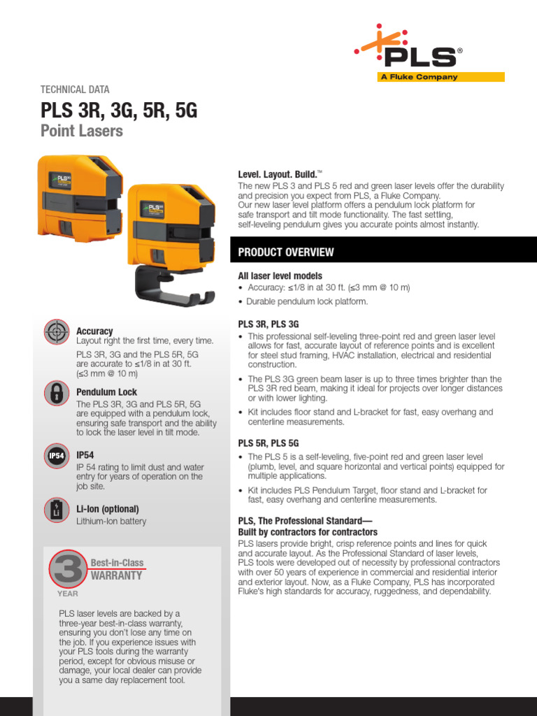 Specifications PLS5 2 | PDF