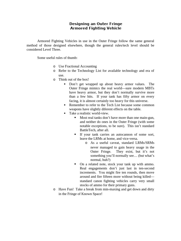 Designing An Outer Fringe | PDF | Anti Tank Warfare | Anti Aircraft Warfare