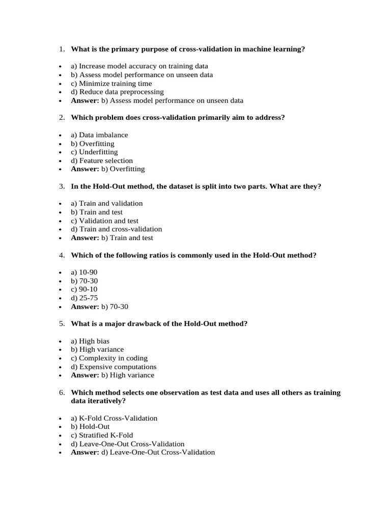 Cross Validation | PDF | Cross Validation (Statistics) | Stratified Sampling